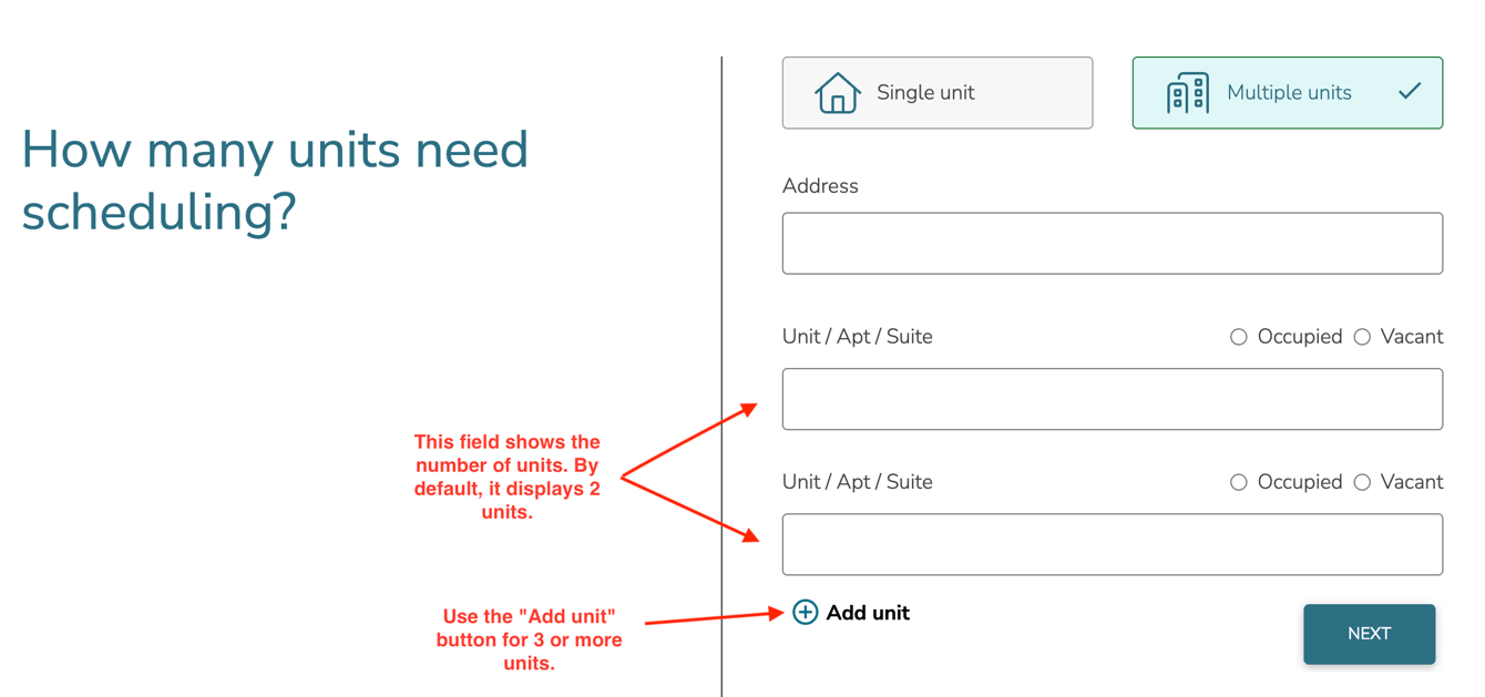 Adding Units to Multifamily Orders